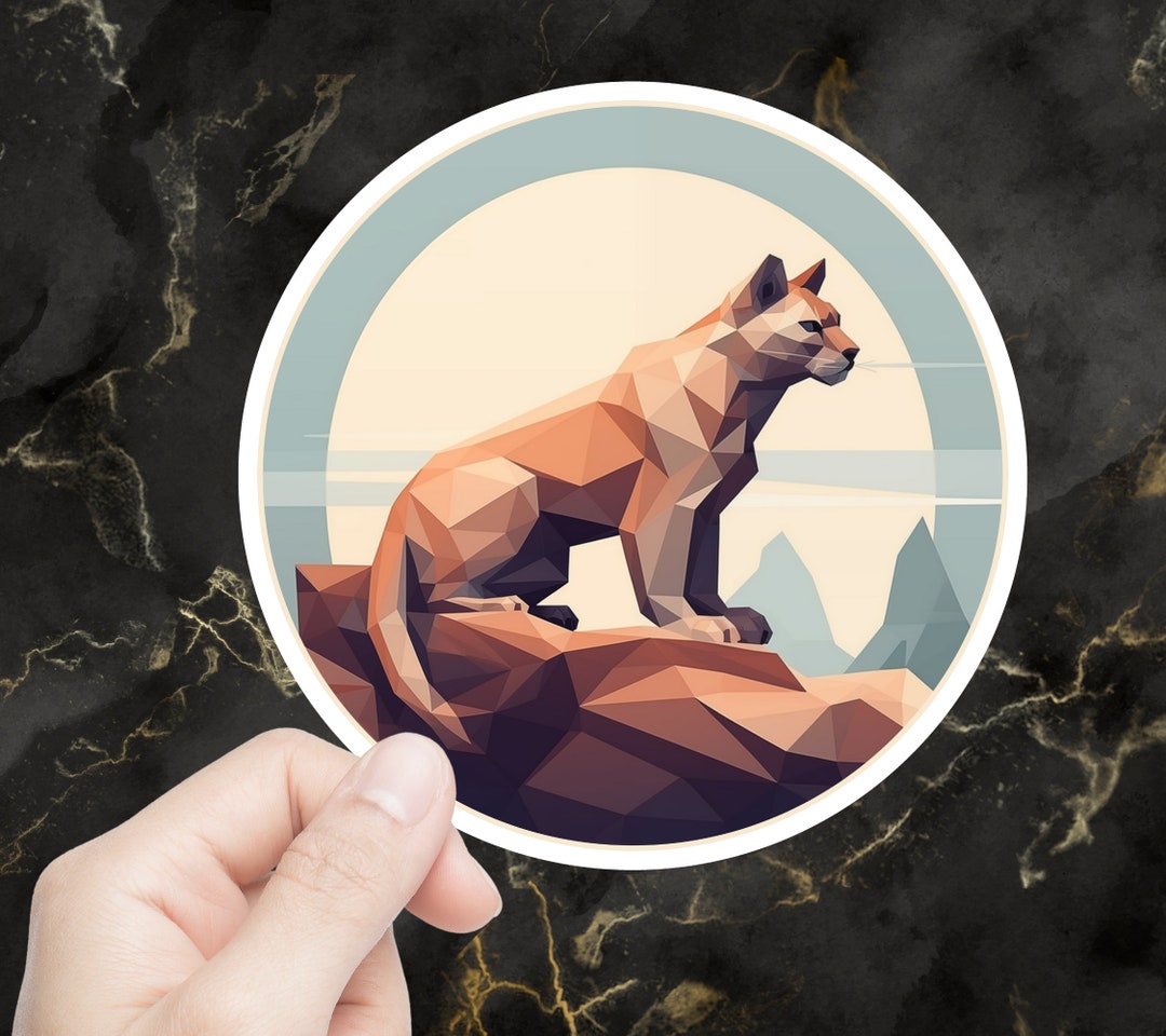 Minimalist Mountain Lion Sticker, Puma Sticker, iPad Stickers, Laptop ...