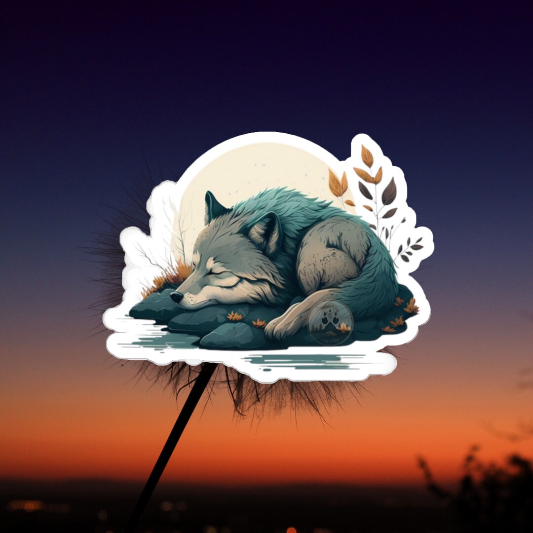Sleeping Wolf Vinly Stickers, Wolf Stickers, Sticker Set ,book Stickers ...