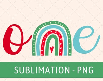 Cursive One Text With Boho Rainbow SVG Cut File Rainbow With One and ...