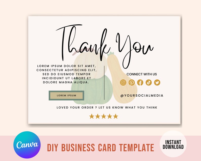 Business Thank You Card Template Canva Fall Theme | Edit and Customize ...