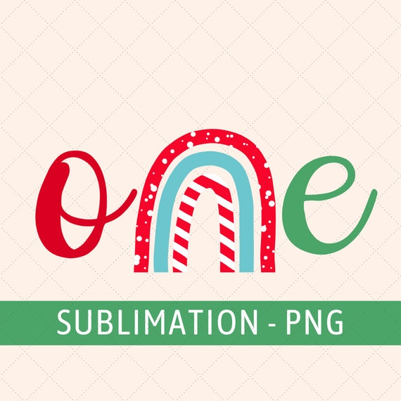 Cursive One Text With Boho Christmas Rainbow SVG Cut File - Etsy