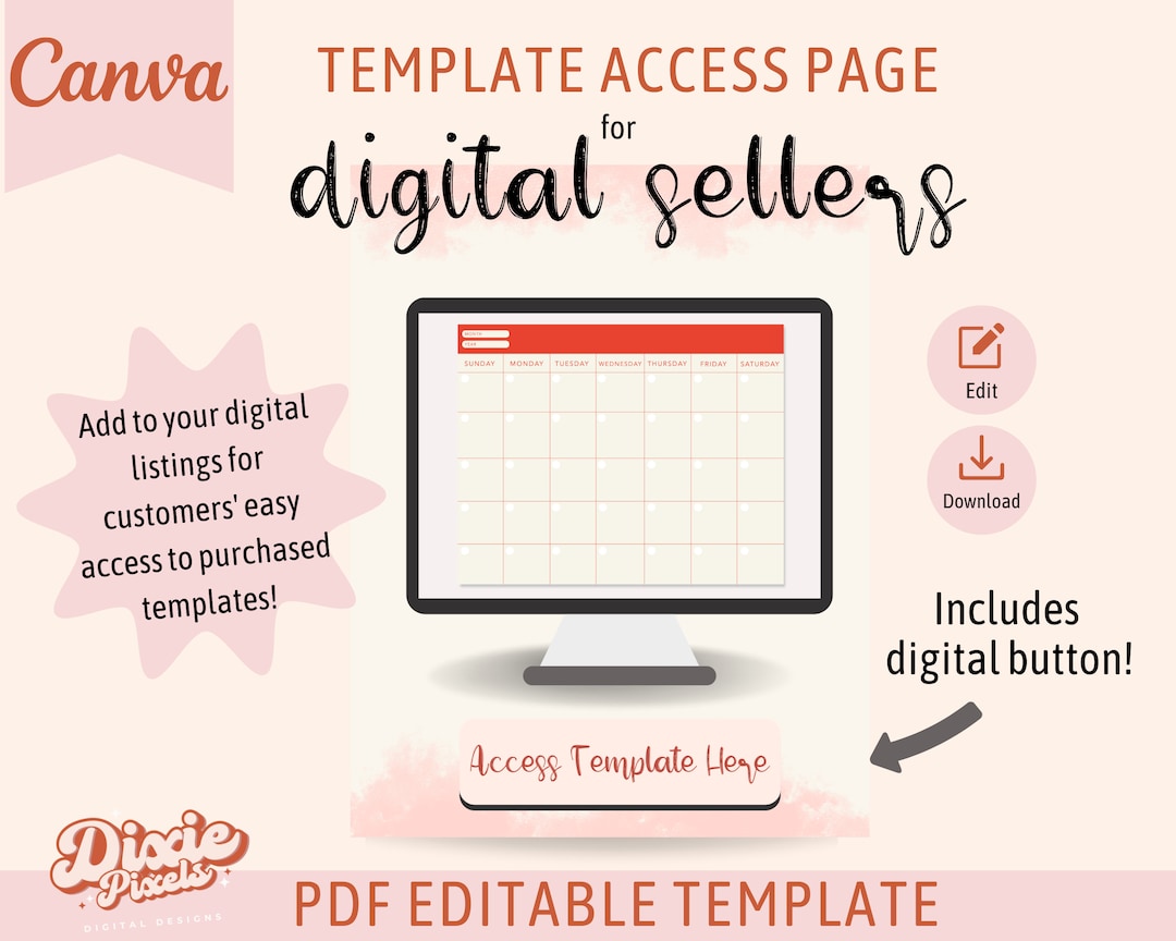 Digital Download Link Template for Etsy Sellers PDF Edit in Canva ...