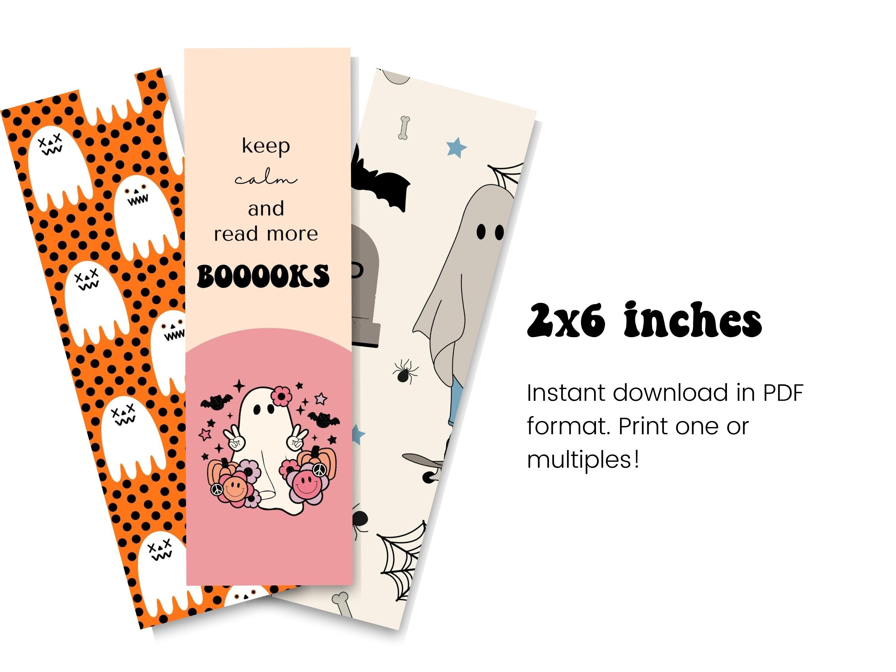 Printable Bookmarks Halloween, Read More Boooks, Halloween Teacher Gift ...
