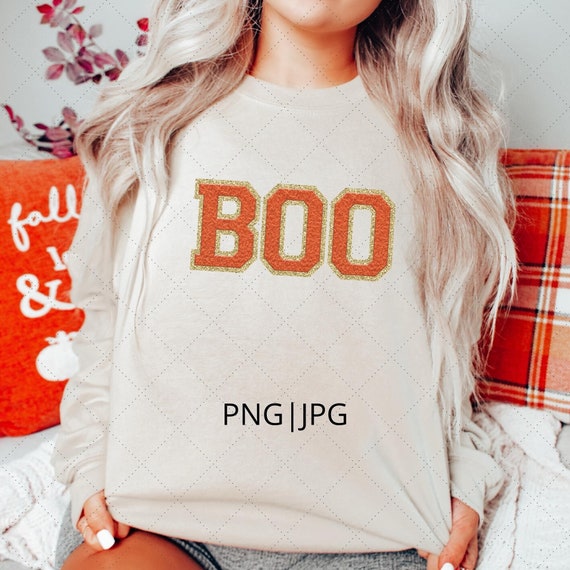 Boo Faux Chenille Letters PNG JPG Digital Download Halloween - Etsy