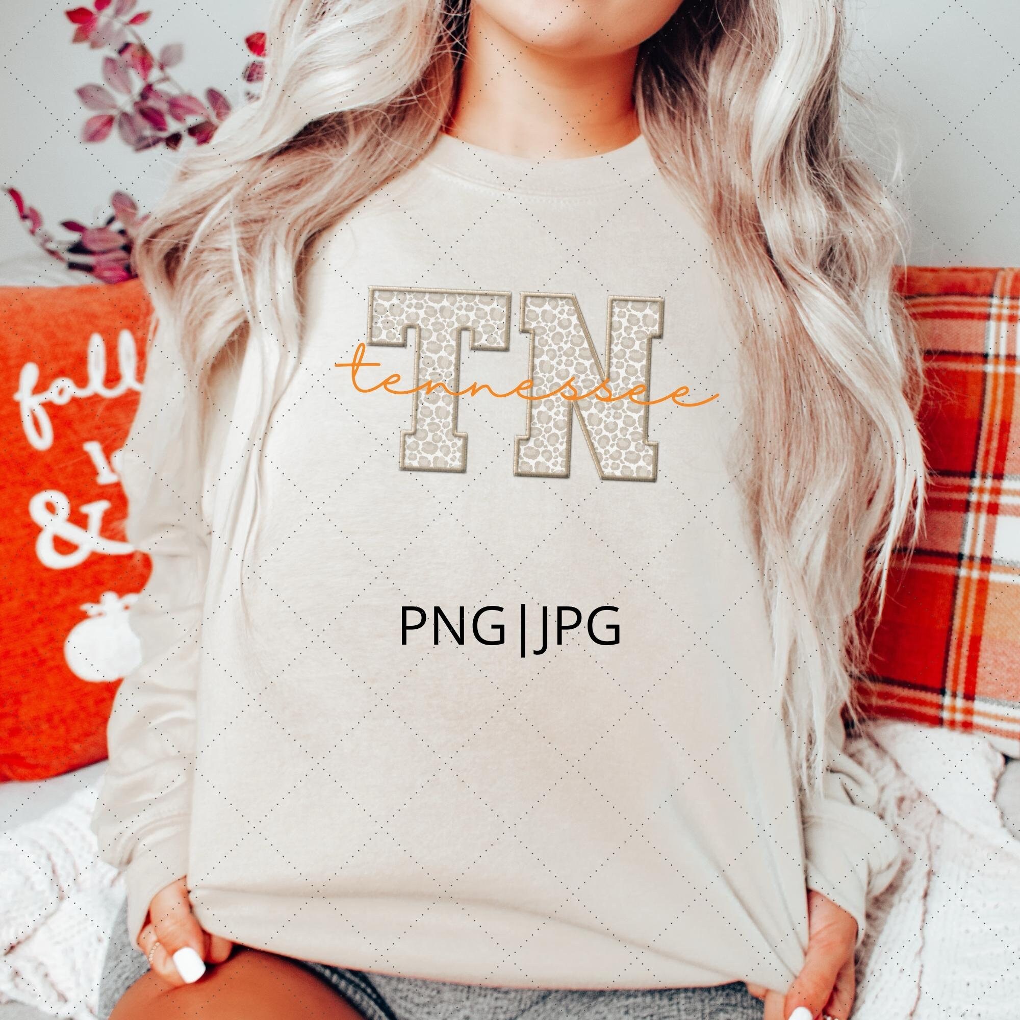 Faux Chenille Tennessee Letters PNG JPG Digital Download, Varsity Patch ...