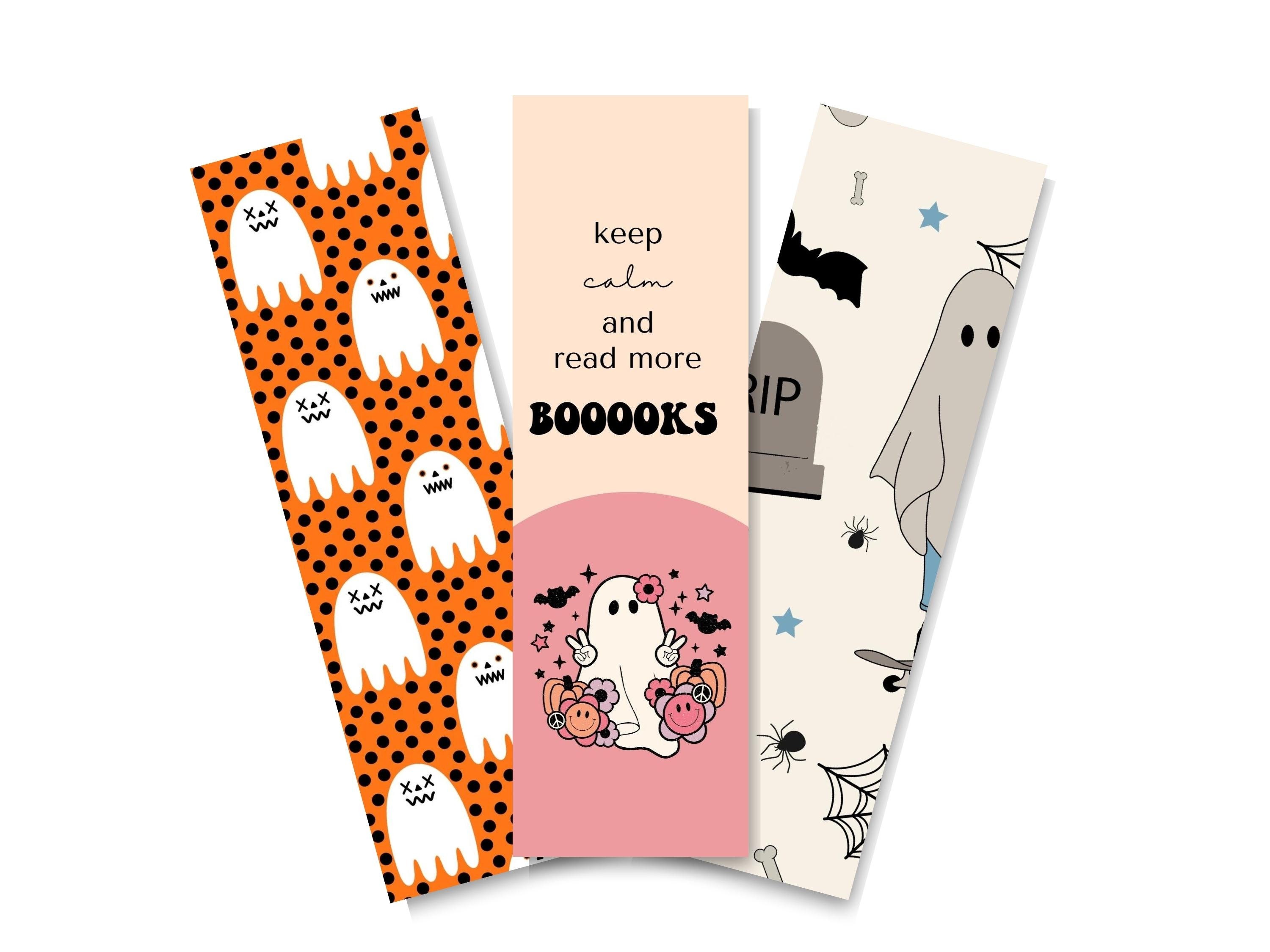 Printable Bookmarks Halloween, Read More Boooks, Halloween Teacher Gift for Students, Reading ...