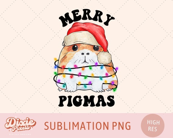 Merry Pigmas Funny Christmas Guinea Pig PNG Kids Christmas - Etsy