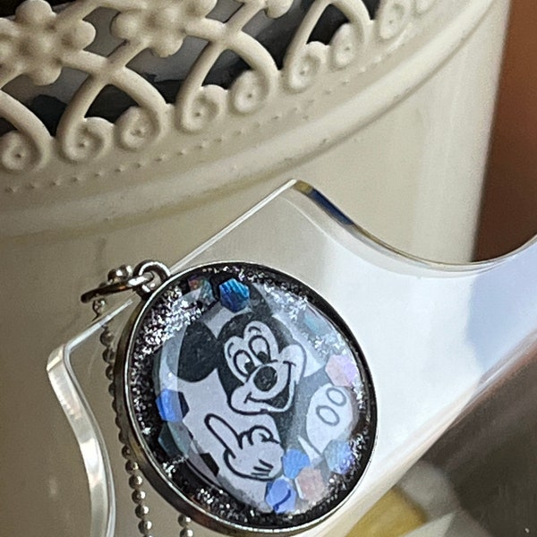 Mickey Mouse Middle Finger Necklace - Etsy