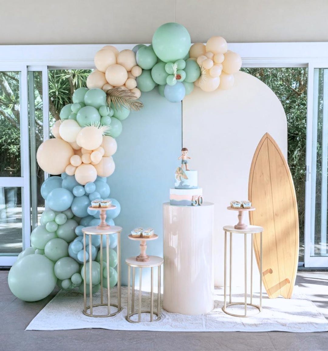 Surfs up Baby Shower Balloon Garland Kit: Retro Surfboard Decor - Etsy