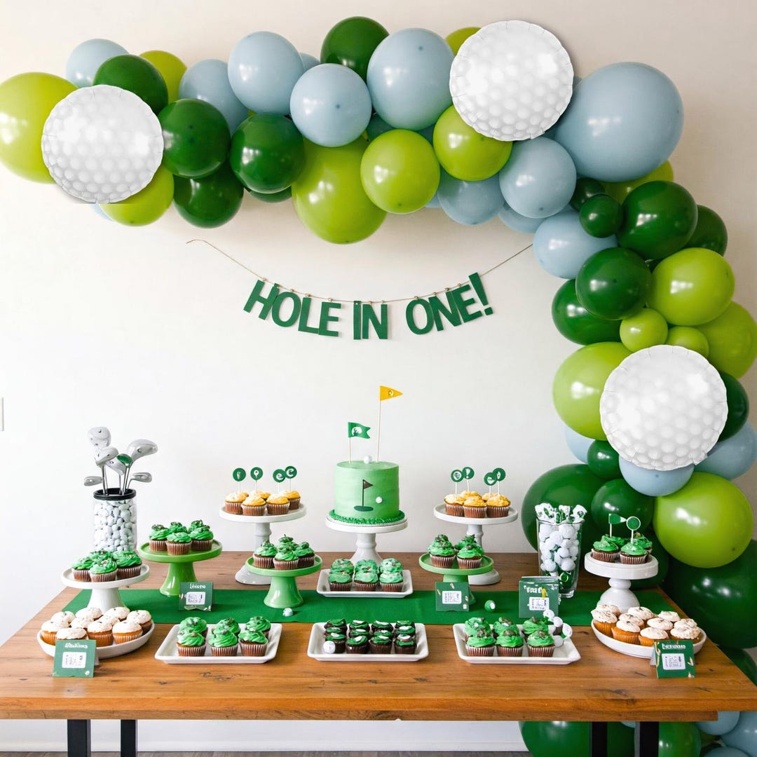 Golf Balloon Garland Kit: Green, Fog, and White Party Arch - Etsy