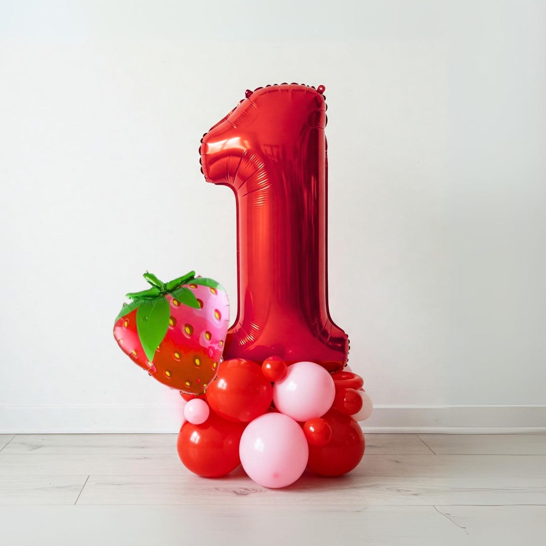 Berry First Birthday Balloon Tower Kit Strawberry Sweet One Two Sweet ...