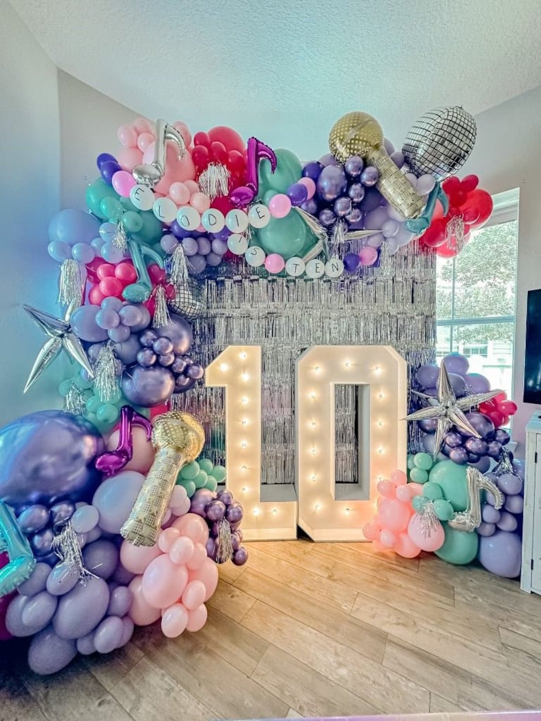 Pastel Pop Birthday Balloon Garland Girl Party Decor Purple Pink Aqua ...