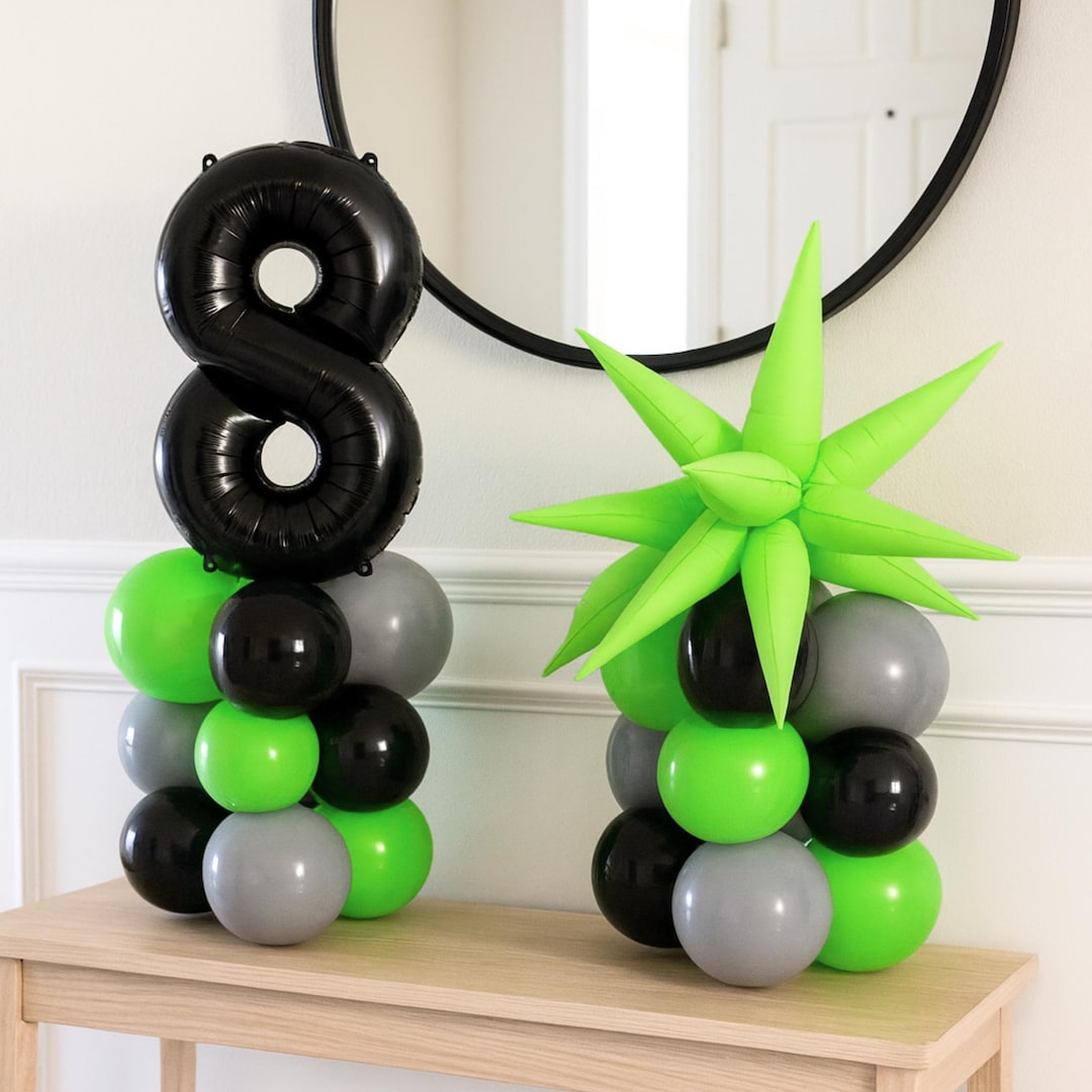 Level up Balloon Towers DIY Kit Party Garland Arch Foil Number ...