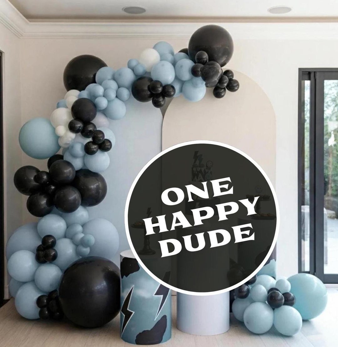 One Happy Dude Blue Balloon Matte Dusty Blue Garland DIY Arch Kit ...