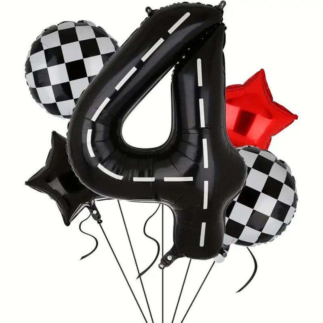 Race Car Balloon Bundle Need Four Speed Birthday, Checker Balloons ...
