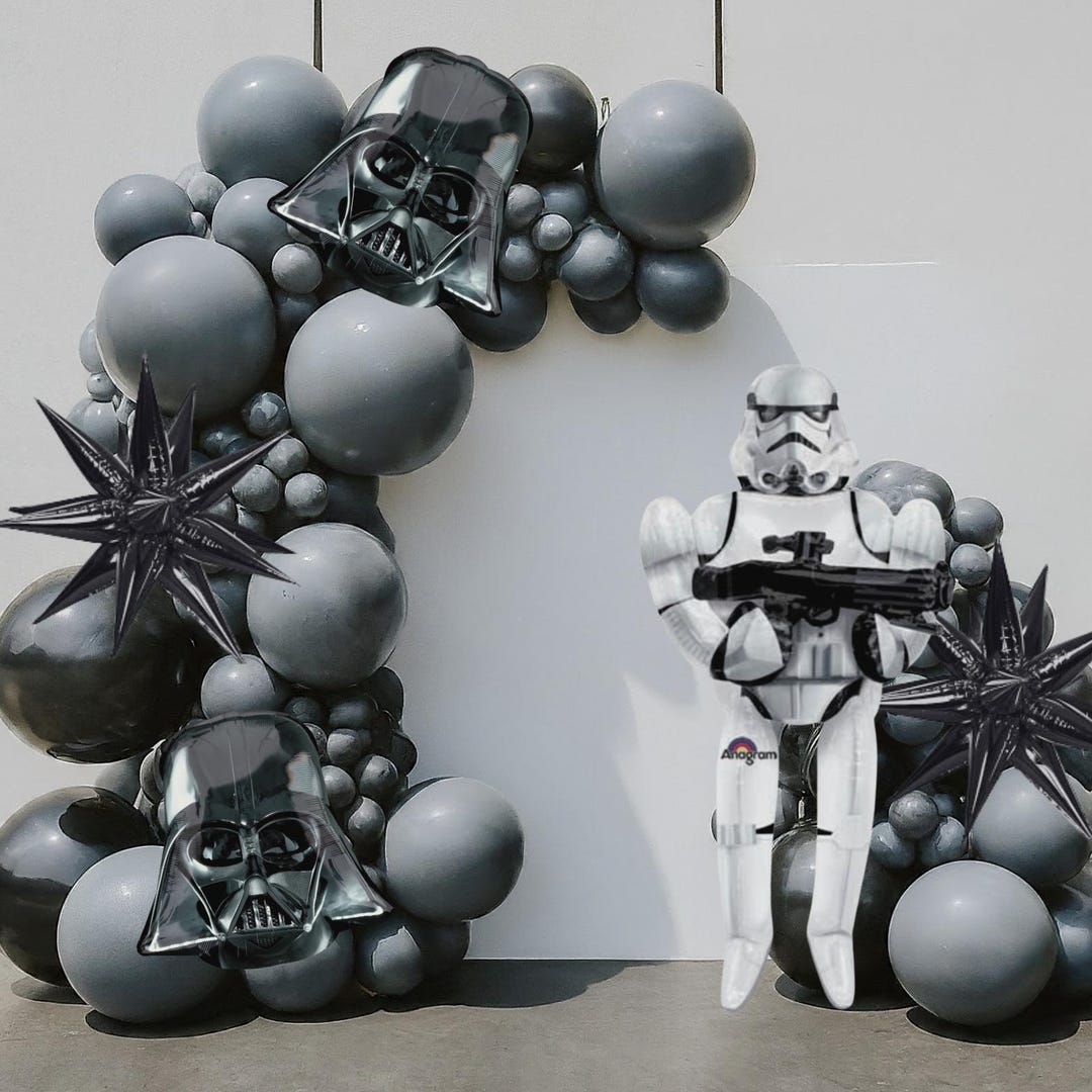 Licensed Character Balloon Bouquet Galactic Party Decor Black White ...