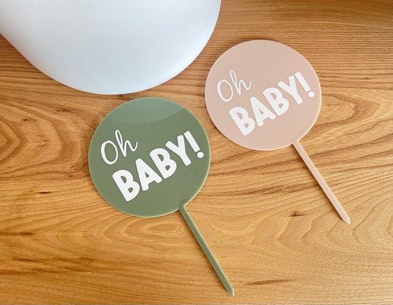 Oh Baby Round Cake Topper Baby Shower Cake Topper Round - Etsy