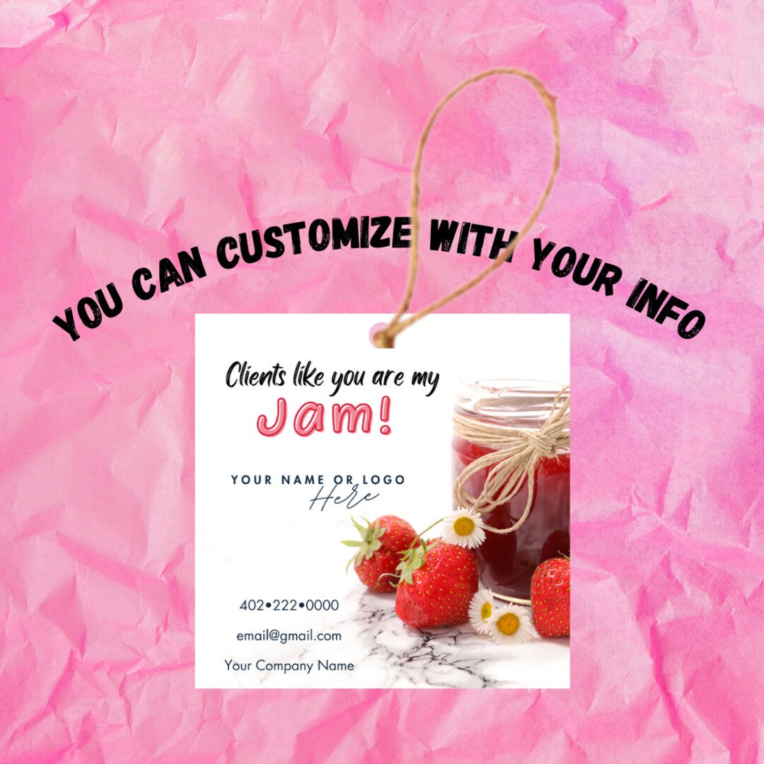 Customizable Jam Tag Design Easy Download Template Print-at-home Attach ...