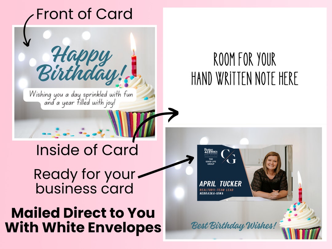 Happy Birthday Greeting Card With Business Card/gift Card Holder ...