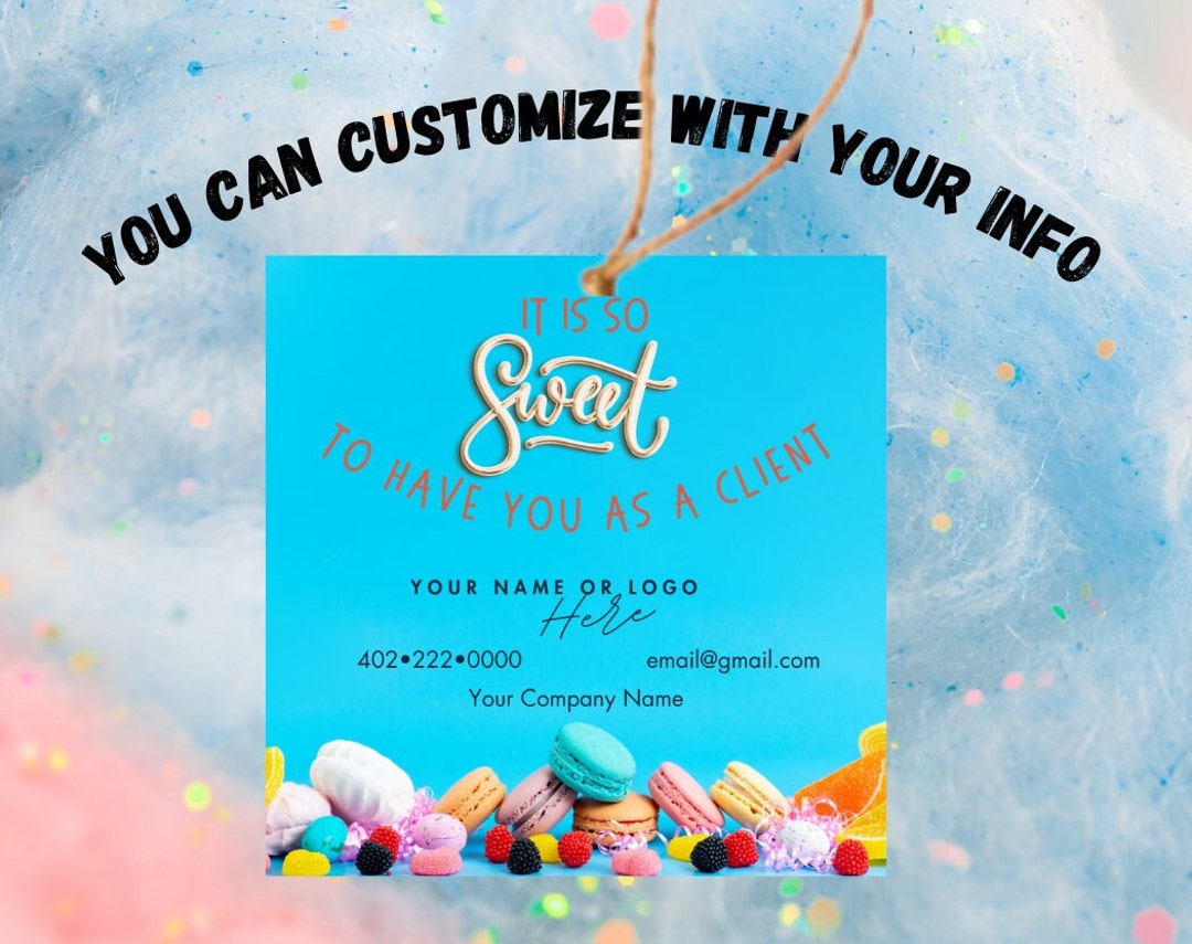 Customizable Sweets Tag Design Easy Download Template Print-at-home ...