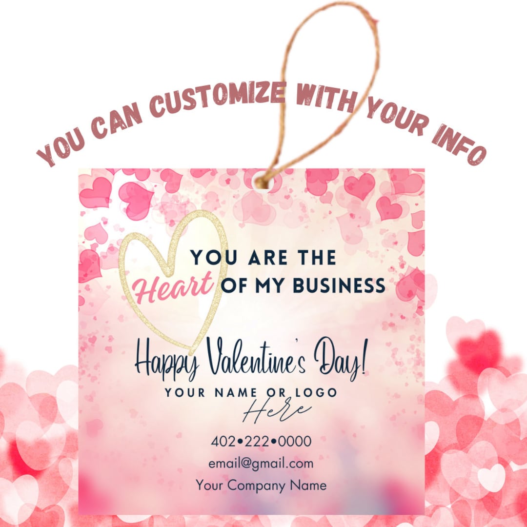 Customizable Valentines Tag Design Easy Download Template Print-at-home ...