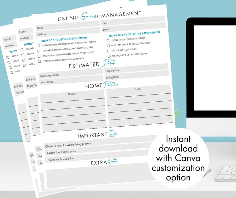 Organization Checklist Real Estate Templates Listing Organizan ...