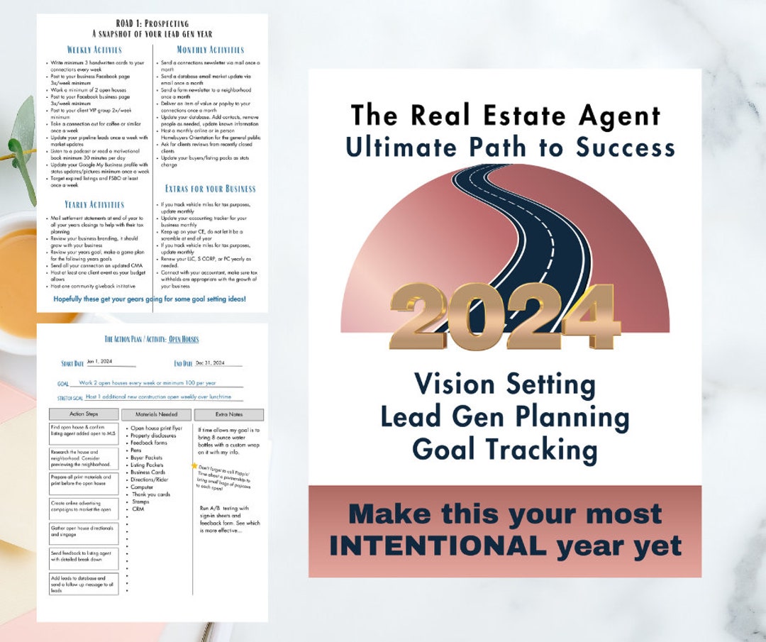 Real Estate Agent Goal Planner • Realtor Goal Workbook • Real Estate ...