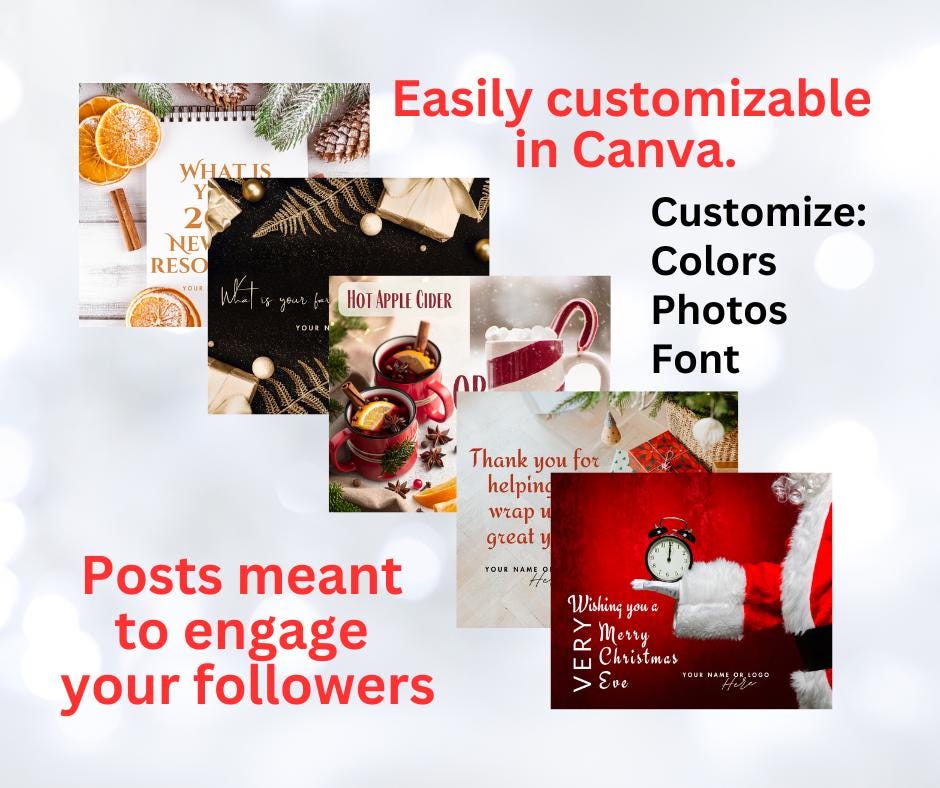 10 Customizable Canva Winter Social Media Post Templates | Facebook ...