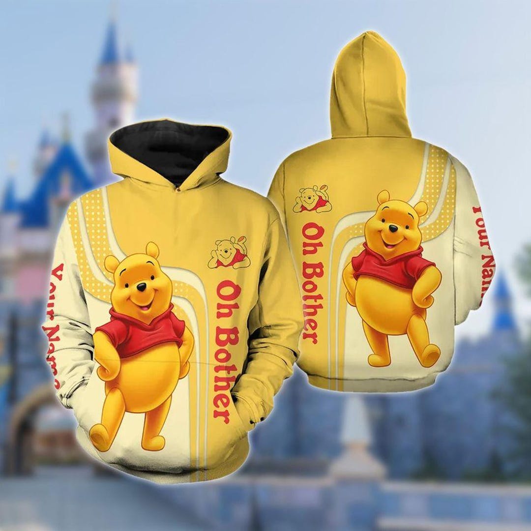 Personalized Pooh Bear Hoodie, Winnie the Pooh 3D Hoodie - Etsy
