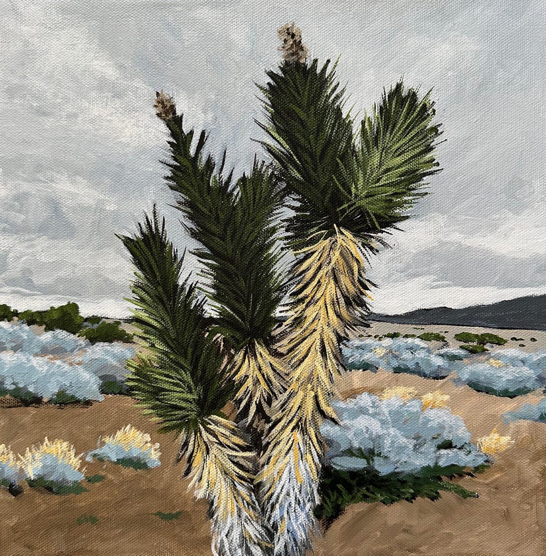 ORIGINAL Painting, Joshua Tree 2, Desert, Yucca Palm, Yucca Brevifolia ...