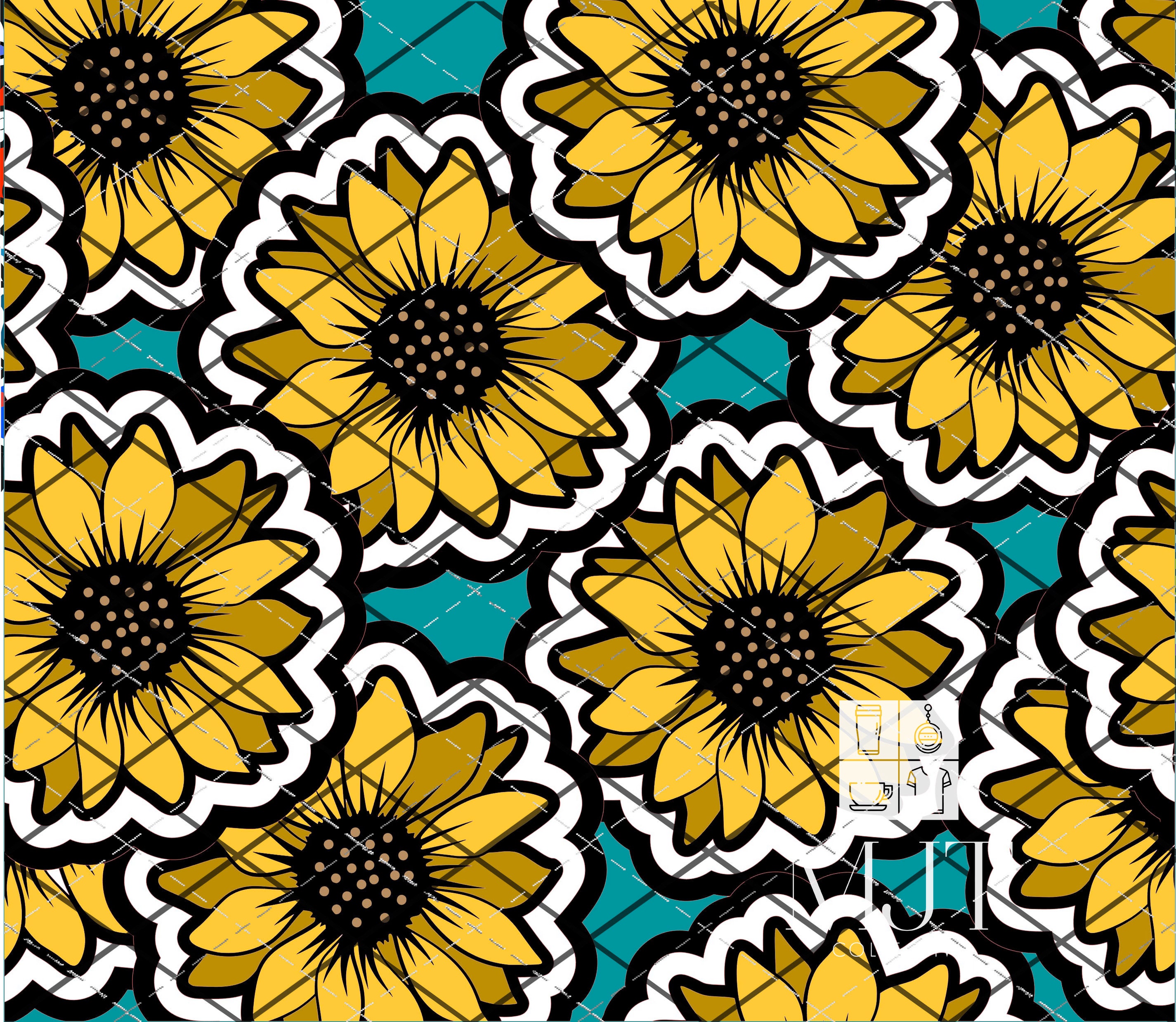 Sunflower Glitter Burst Tumbler Template - Etsy