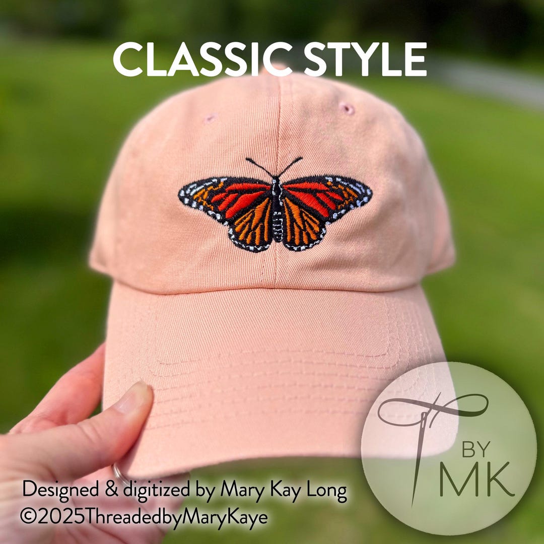 Embroidered Monarch Butterfly Baseball Hat: Classic Cotton Cap - Etsy