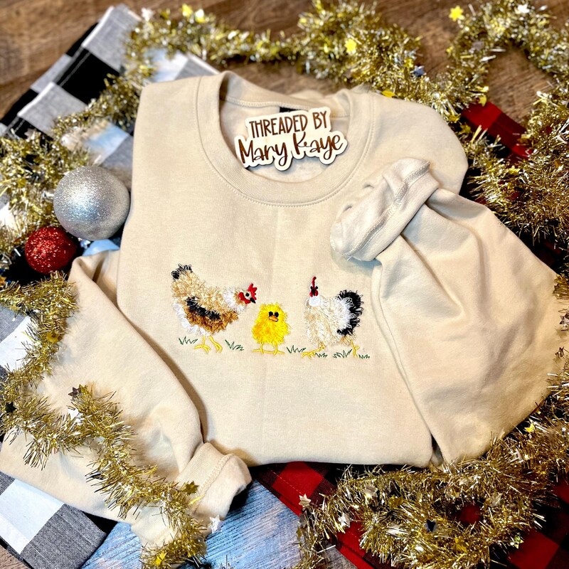 Embroidered Chicken - Etsy