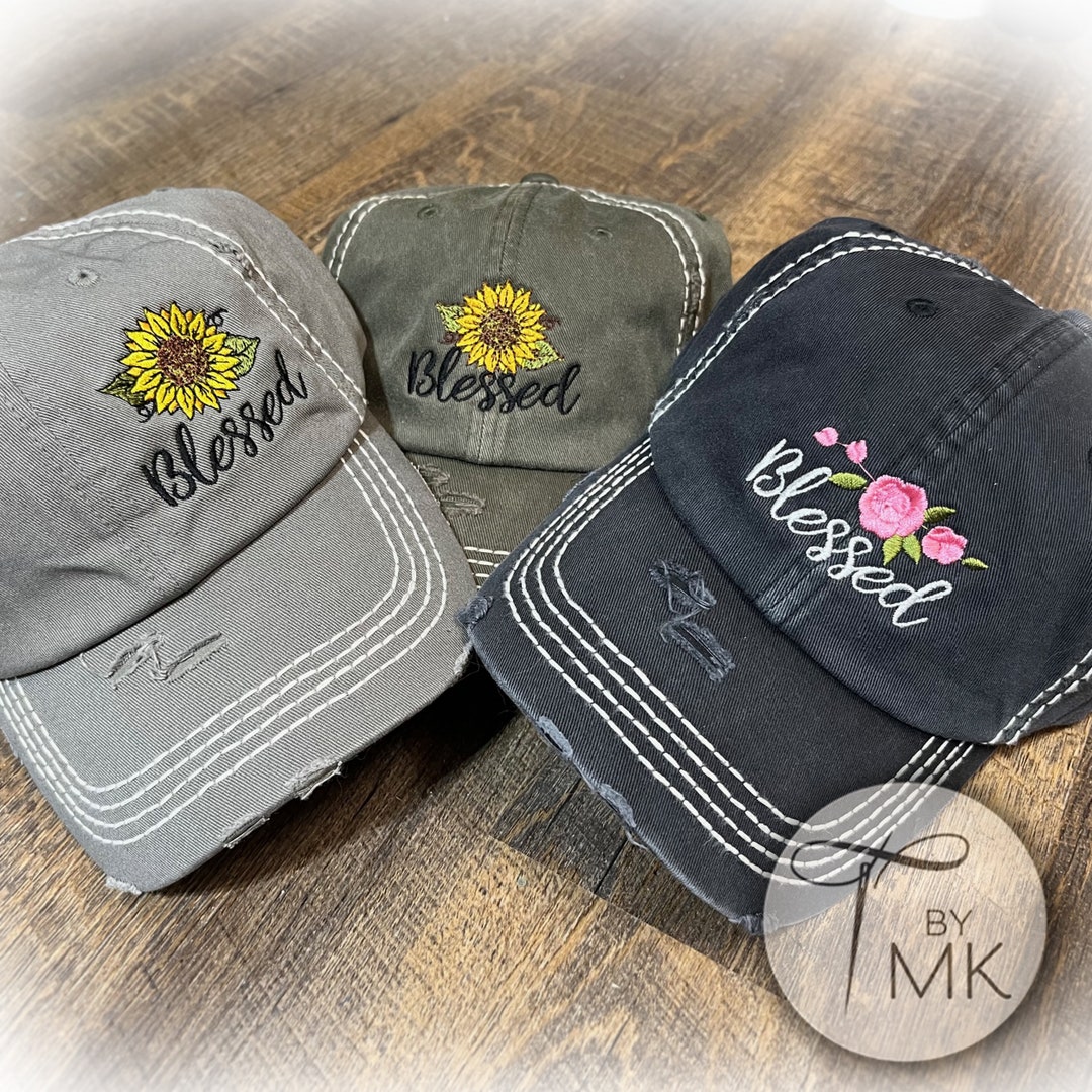 Blessed Flower Hat Blessed Flower Cap Blessed Flower Gift Sunflower or ...