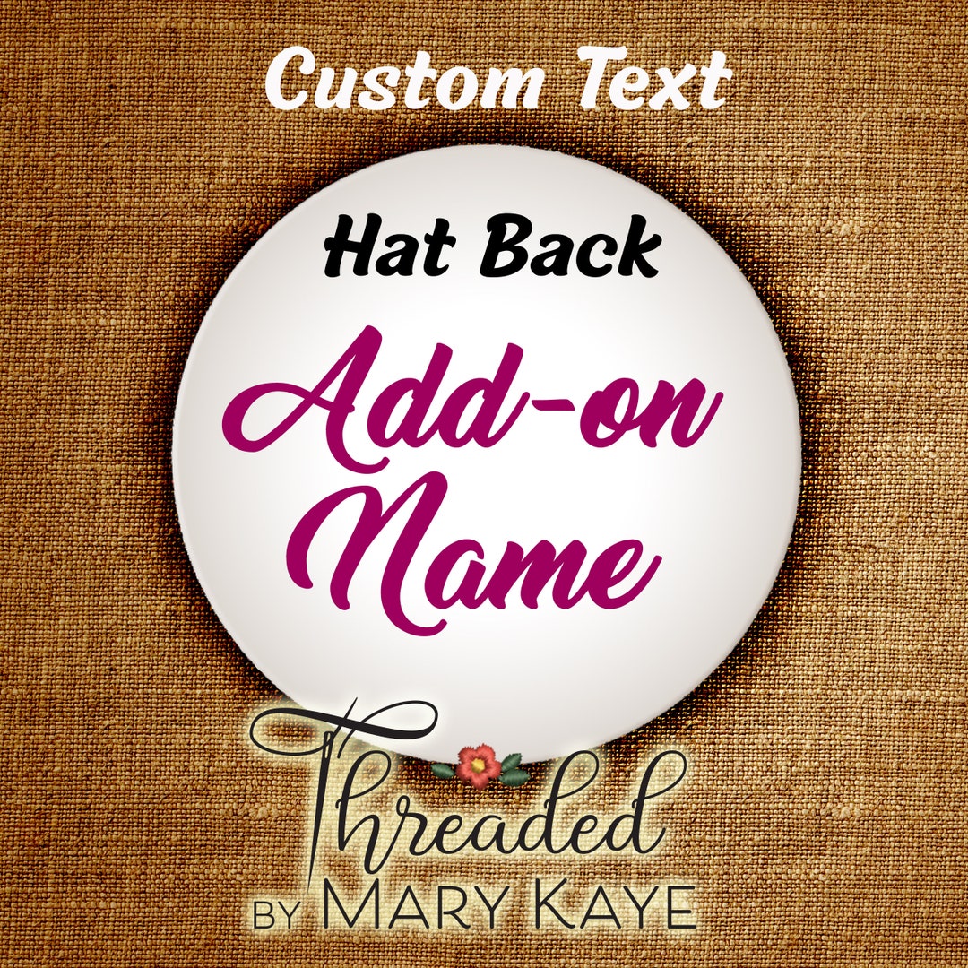 Embroidered Name Add-on the Hat Back - Etsy