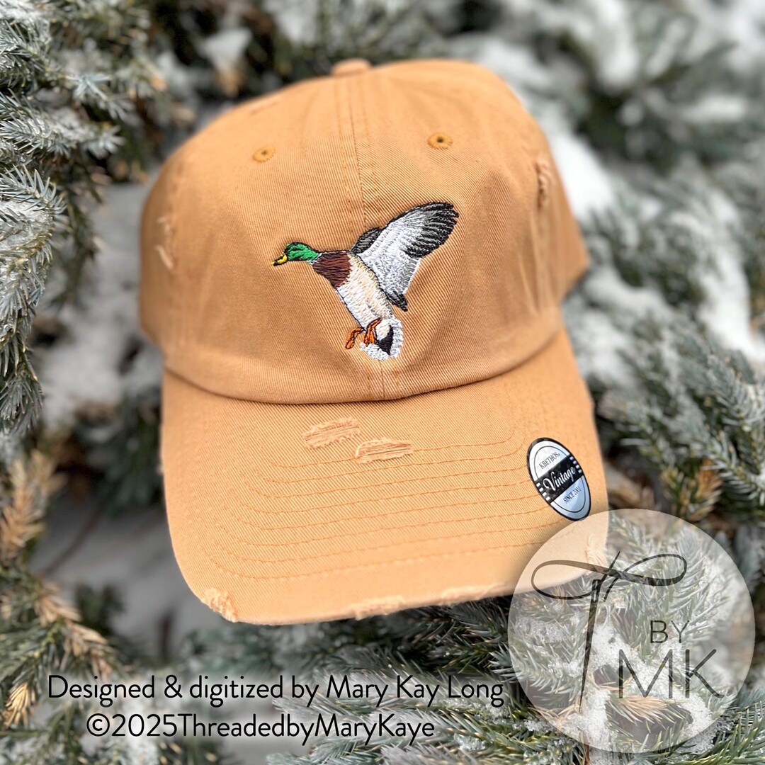 Duck Bird Enthusiast Mallard Flying Duck Embroidered Hat - Etsy