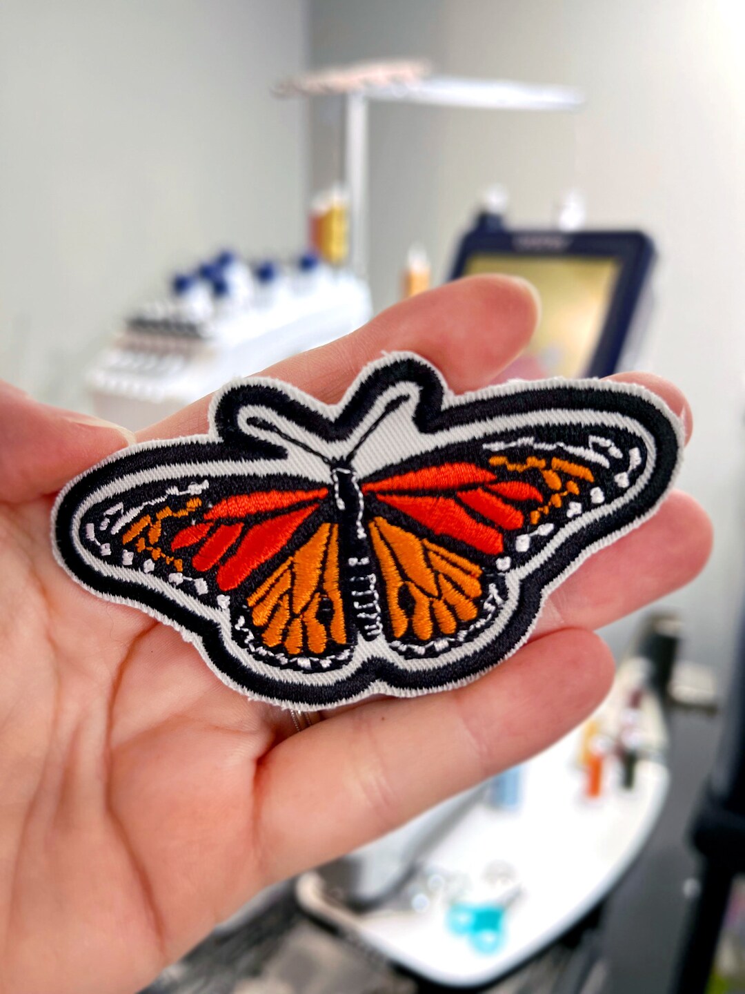 Handmade Monarch Butterfly Patch: Embroidered Iron-on Applique - Etsy