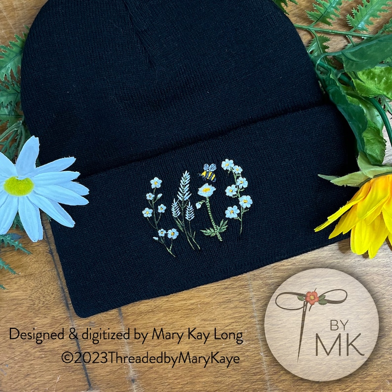 Wildflower Soft Beanie Winter Knit Flower Hat Flower Gift - Etsy