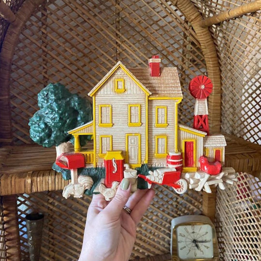 Vintage 1975 Homco Plastic Farmhouse Wall Art 70s Wall Decor - Etsy