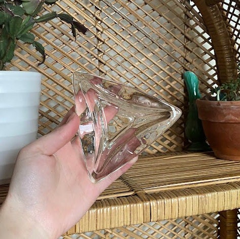 Vintage Triangle Clear Glass Ashtray Midcentury Modern Glass - Etsy