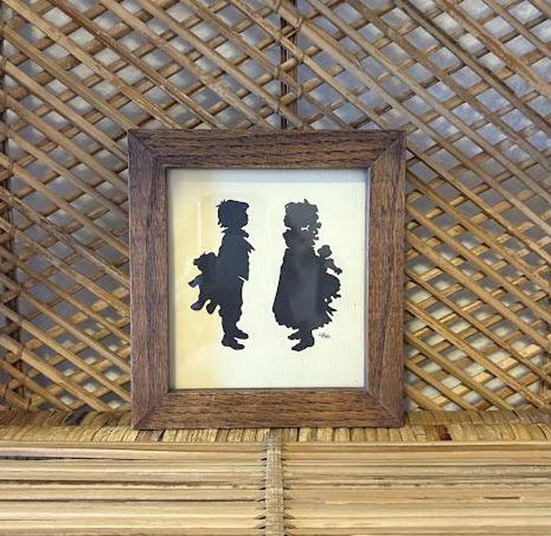 Vintage Children Silhouette Paper Snipping Picture 5.5x6 - Etsy