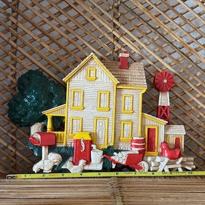 Vintage 1975 Homco Plastic Farmhouse Wall Art 70s Wall Decor - Etsy