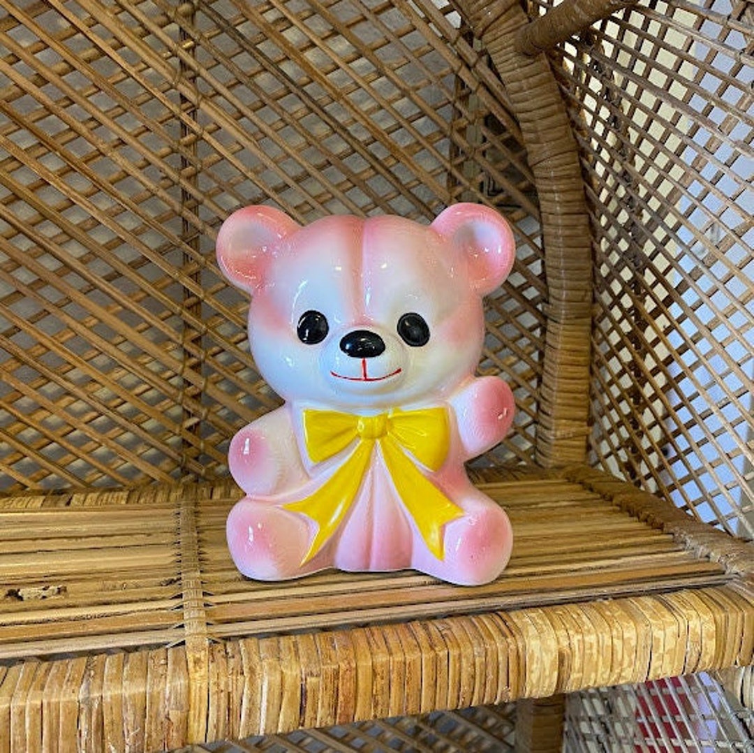 Vintage Relpo Pink Ceramic Teddy Bear Planter Relpo 6879 Vase - Etsy