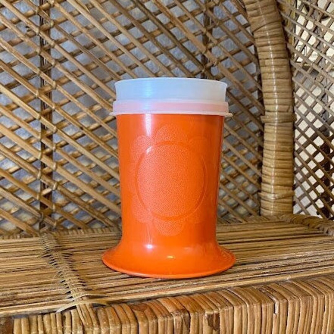 Vintage RED or ORANGE or YELLOW Tupperware Footed Sippy Cup With Lid ...