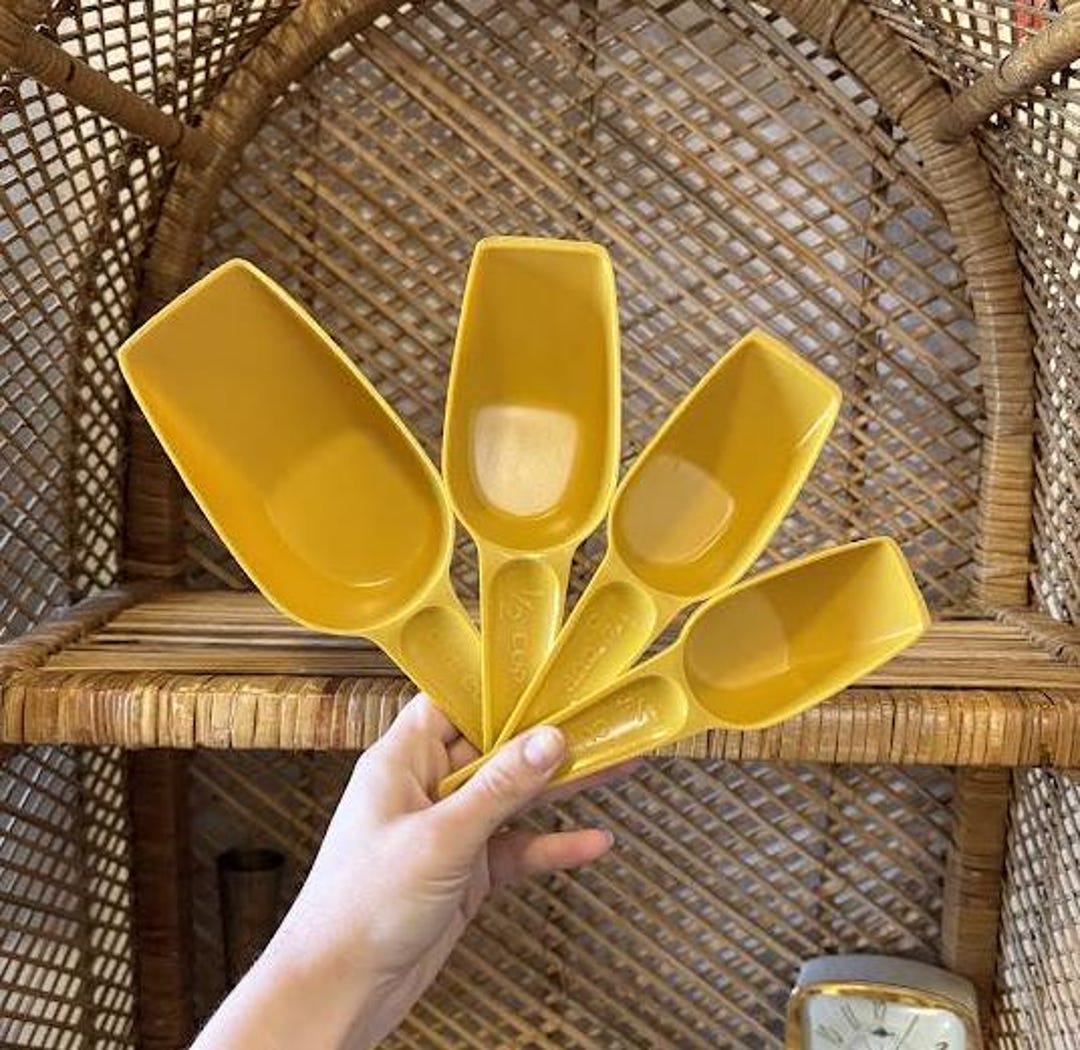 Vintage Yellow Lustroware Measuring Cups Set of 4 MCM Vintage Kitchen ...