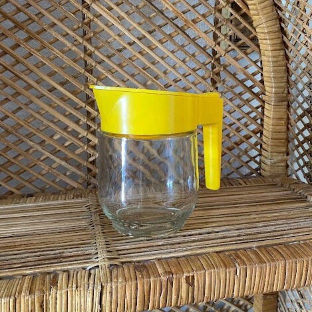 Vintage Yellow Syrup Dispenser Clear Glass Cream Syrup Dispenser - Etsy