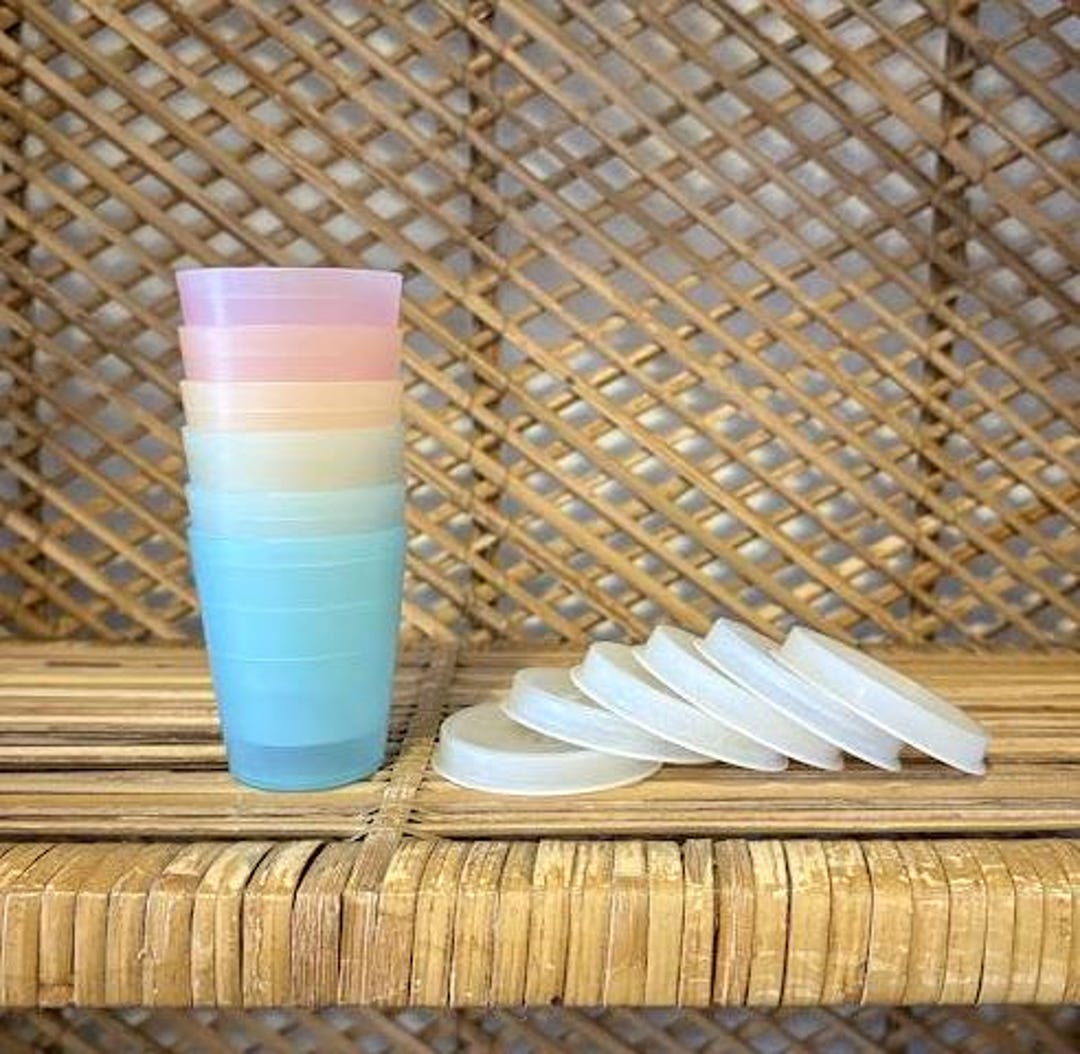 Vintage Set of 5 Pastel Tupperware Sauce Containers Lidded Snap on Tiny ...