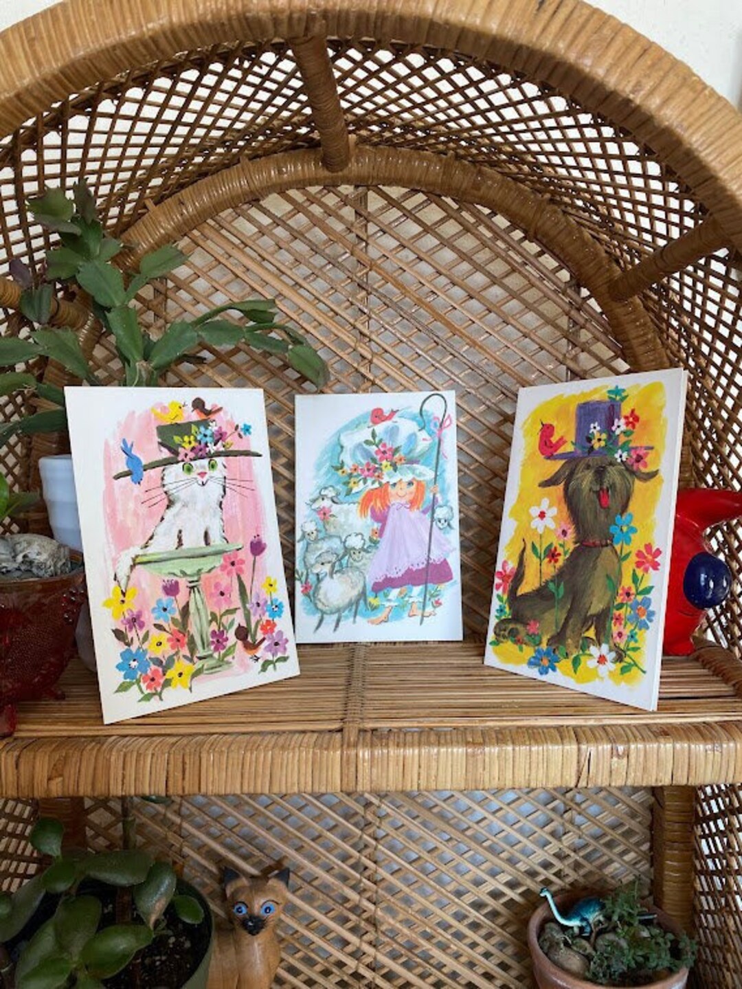 Vintage Set of 3 Illustrated 70s Happy Birthday Cards and Envelopes - Etsy