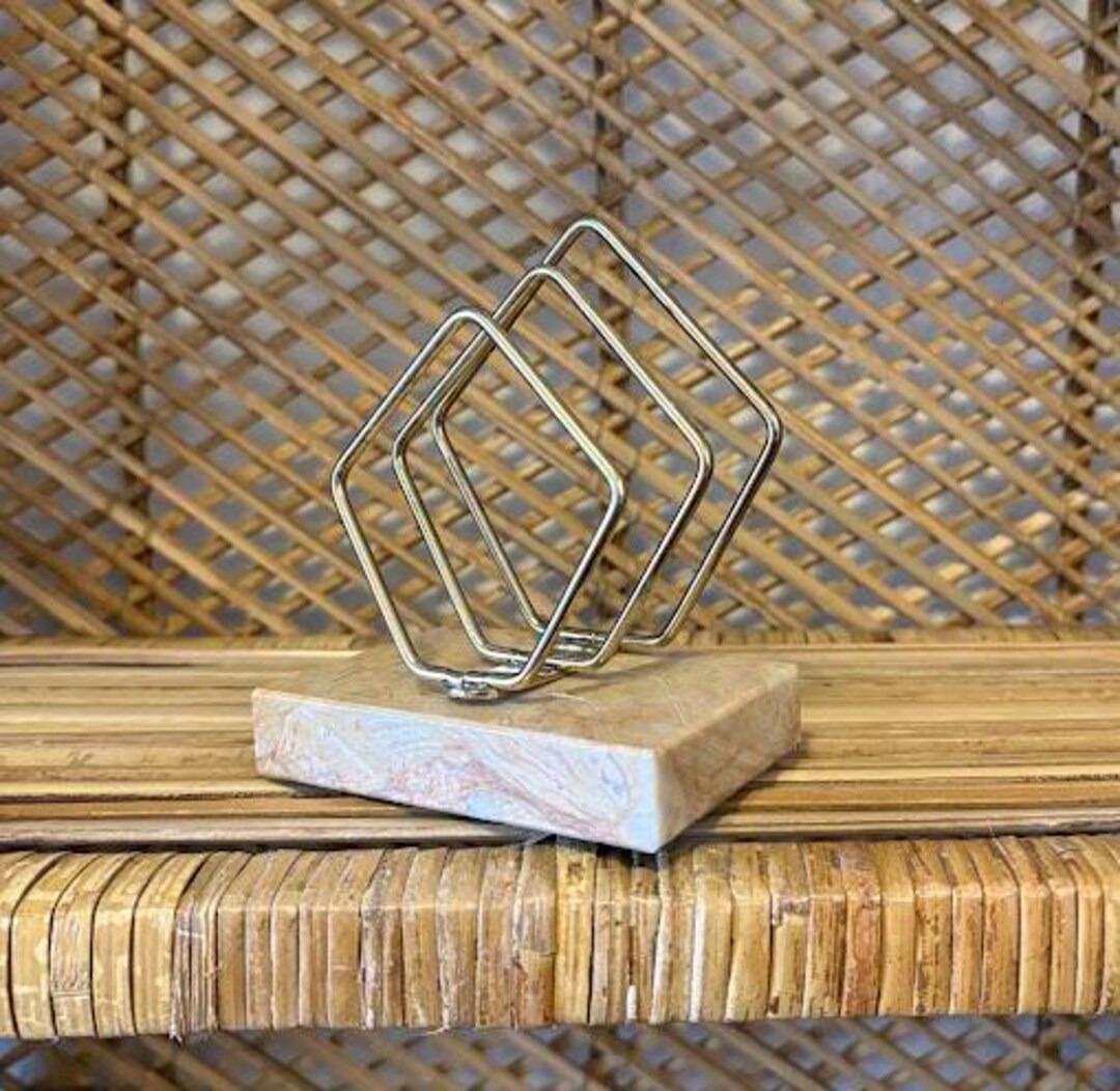 Vintage Marble Base 3 Wire Letter Holder Hollywood Regency Style Desk ...