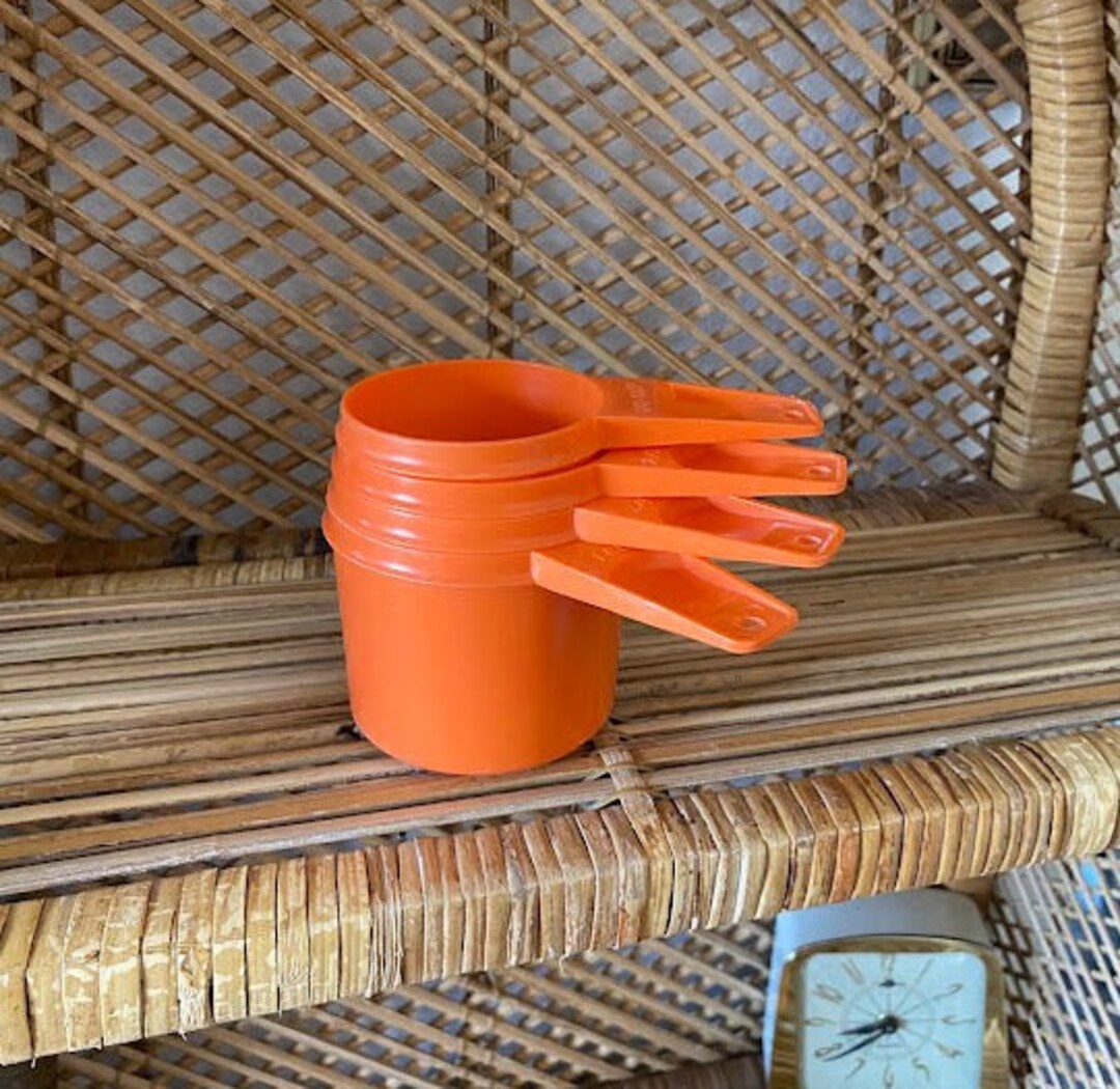 Vintage Orange Tupperware Measuring Cups Set of 4 MCM Kitchenware - Etsy